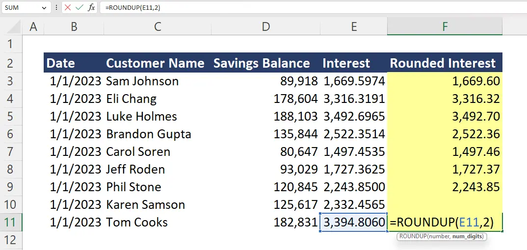Excel ROUNDUP Function With Examples Career Principles